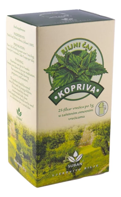 SUBAN ČAJ KOPRIVA LIST FILTER VREĆICE A25