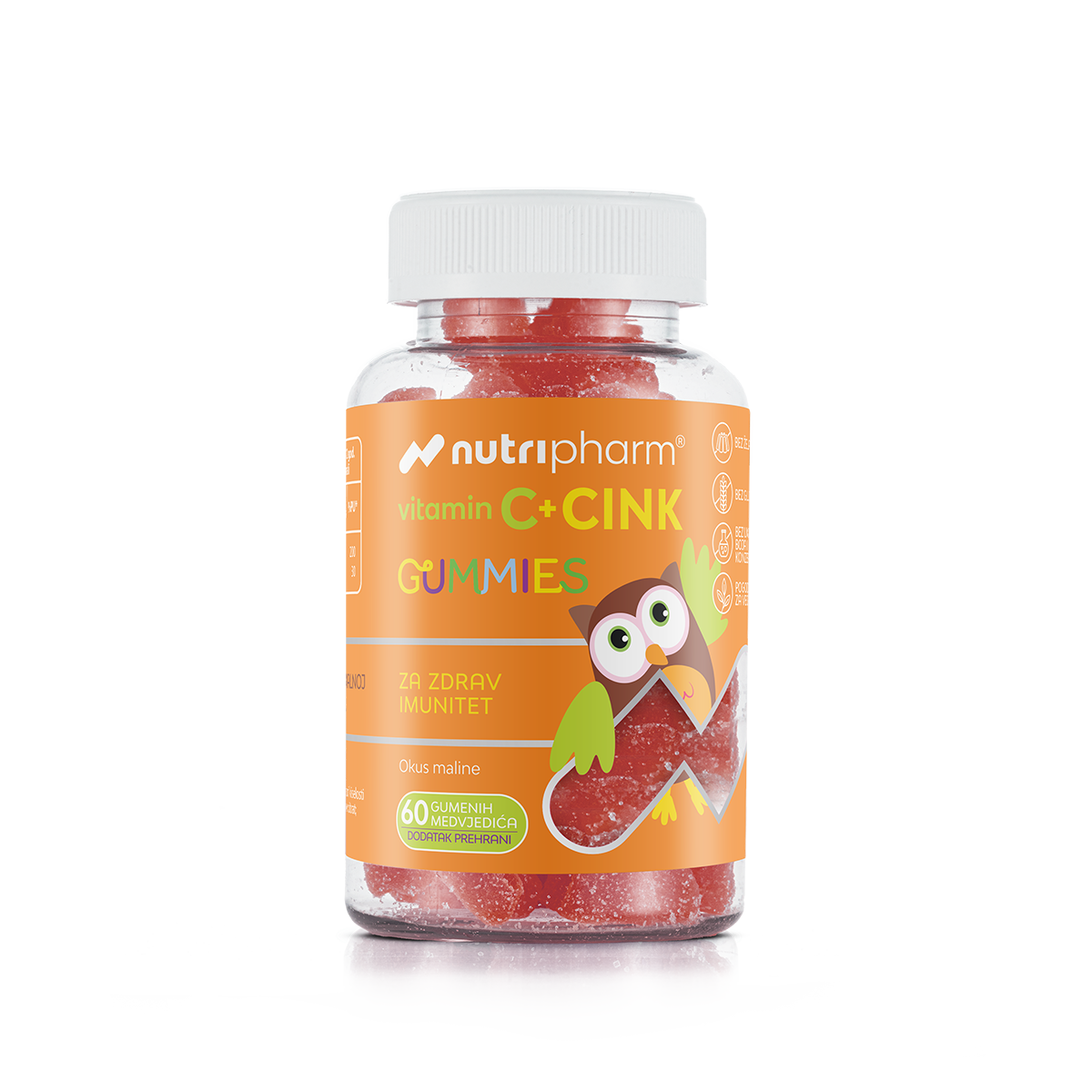 NUTRIPHARM VITAMIN C+ZN GUMMIES A60
