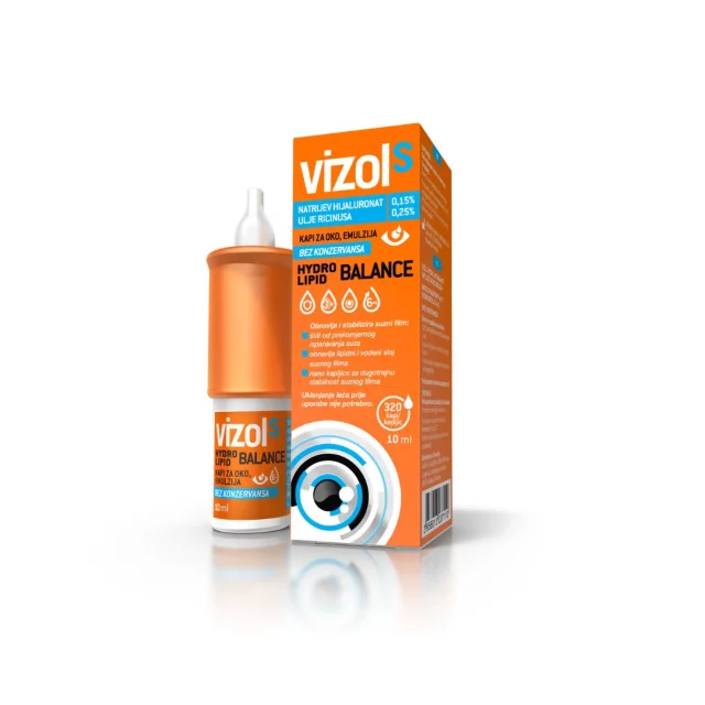 VIZOL S HYDRO LIPID BALANCE KAPI ZA OČI 10ML